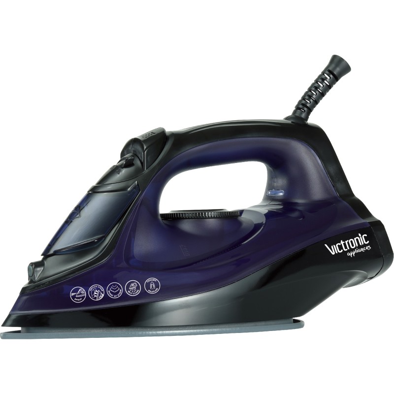 Fier de calcat, cu abur si spray, talpa ceramica, 2200 W, Victronic ...